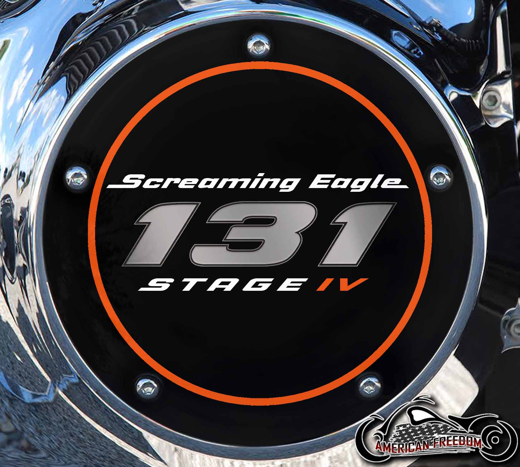 Screaming Eagle Stage IV 131 Derby cover Orange [Screaming Eagle Stage ...