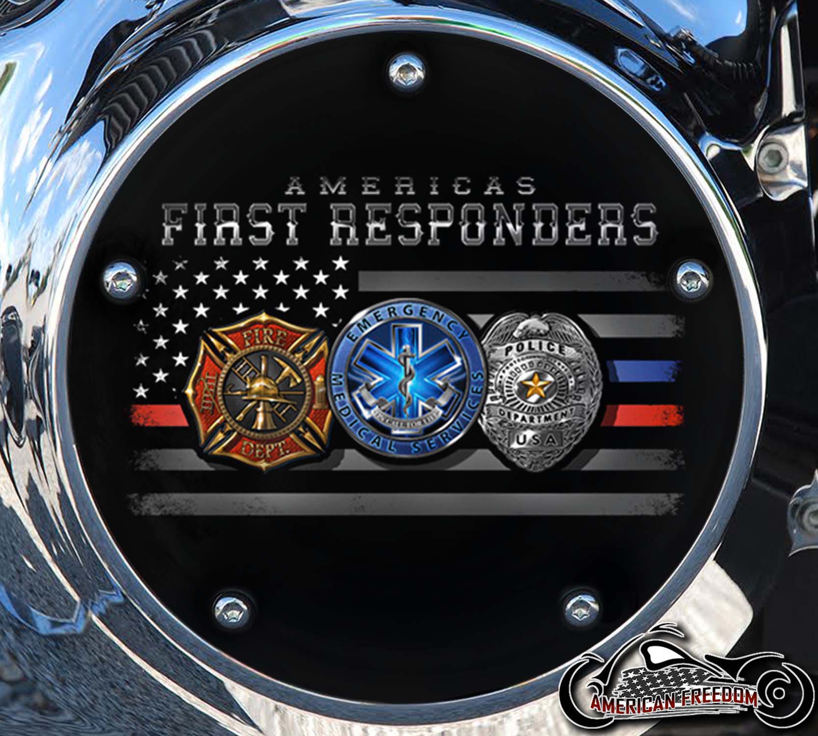 Custom Derby Cover - America's First Responders [Harley Davidson Derby ...