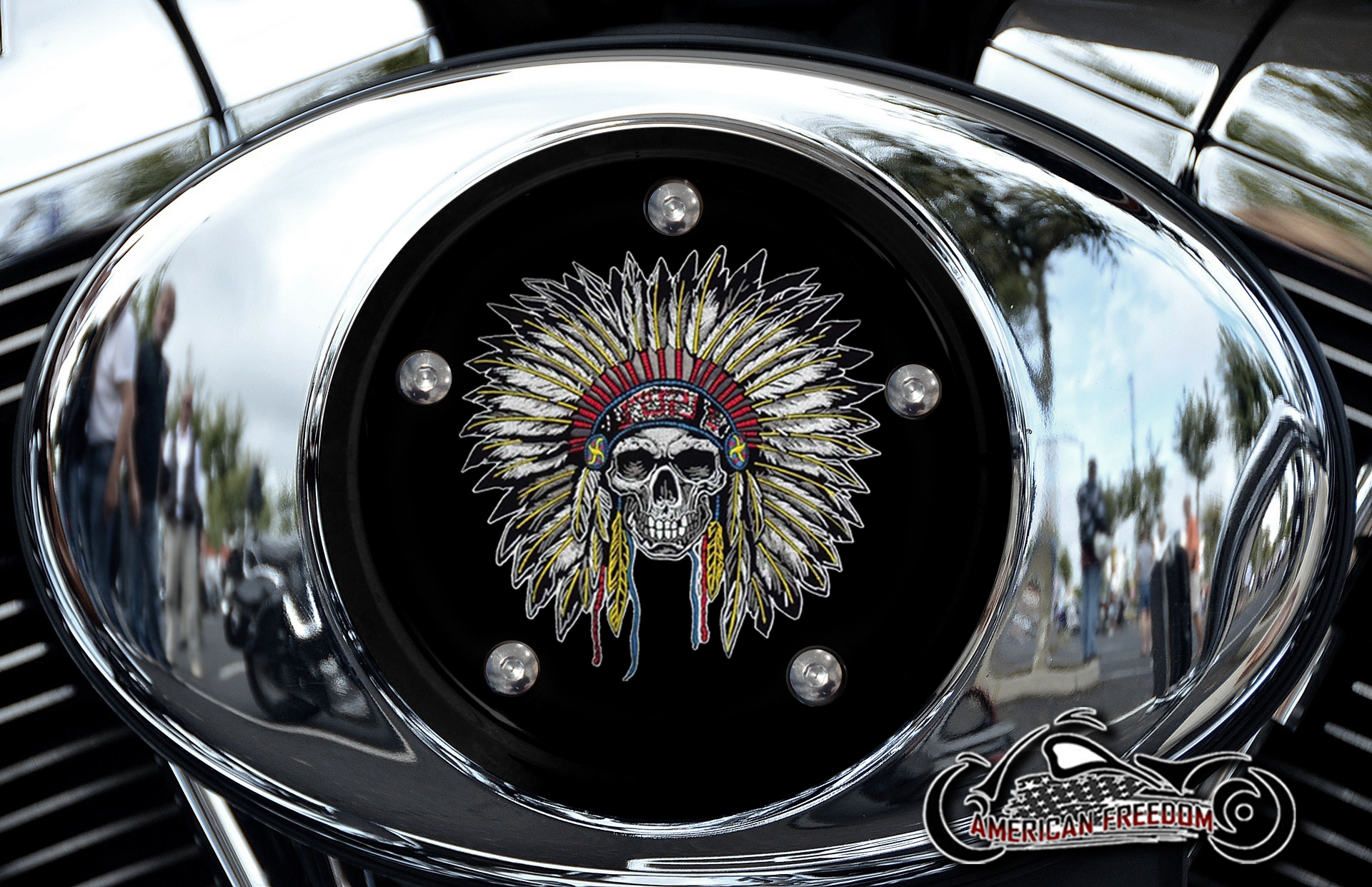 Custom Air Cleaner Cover - Chief Skull [Harley Davidson Air Cleaner ...
