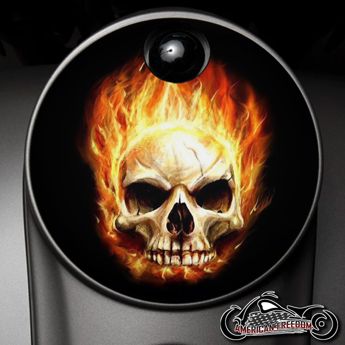 Custom Fuel Door - Fire Skull 2 [Harley Davidson Fuel Door] - $129.99 ...