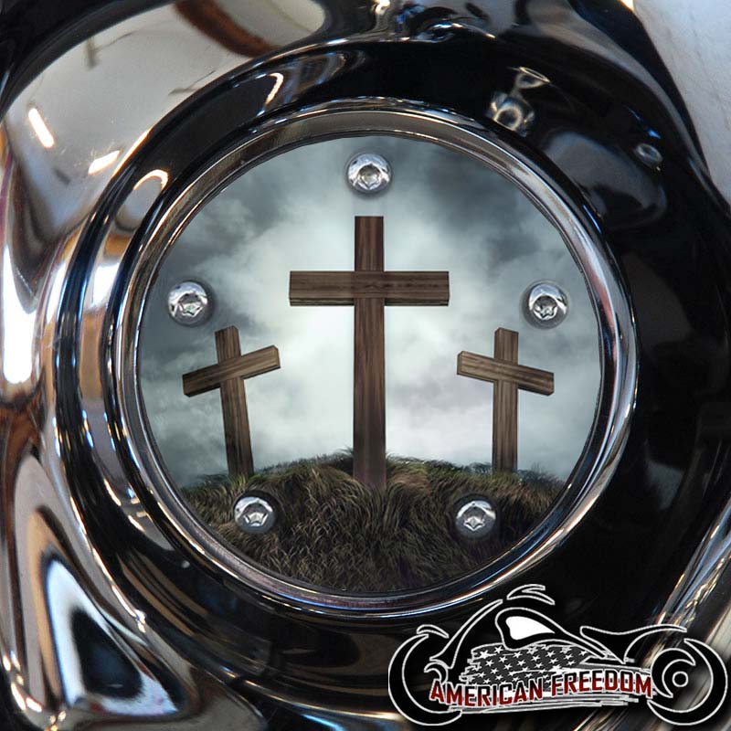 Custom Timing Cover - 3 Crosses Dawn [Harley Davidson Timing Cover ...