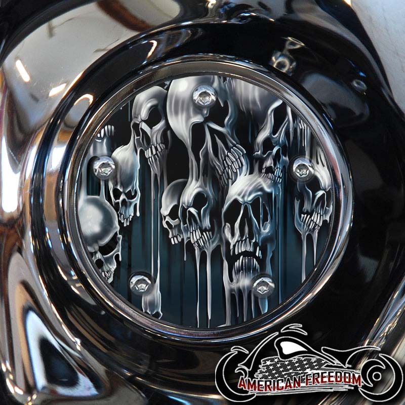 Custom Timing Cover - Melting Skulls [Harley Davidson Timing Cover ...