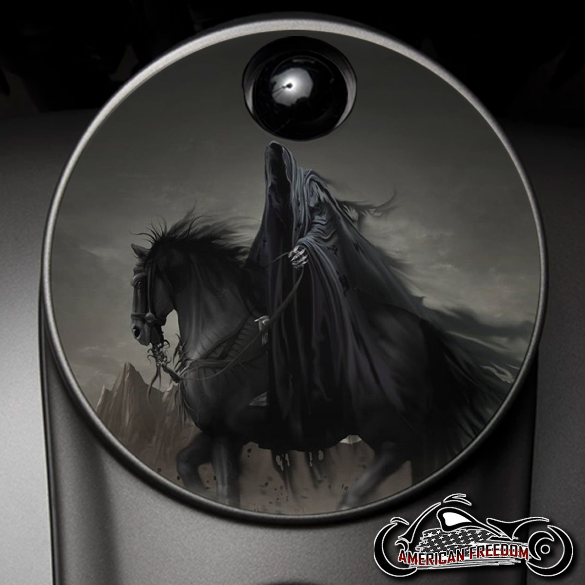 Custom Fuel Door - Reaper On Horse [Harley Davidson Fuel Door] - $129. ...