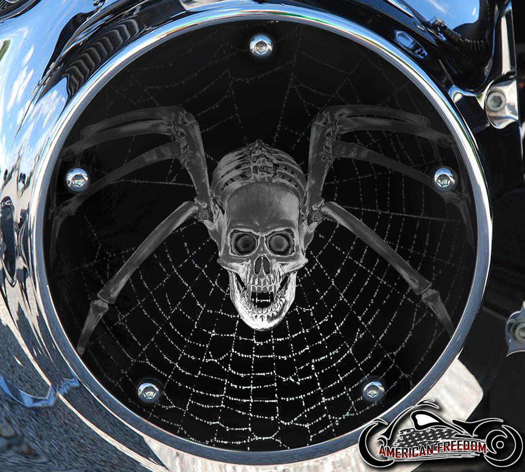 Custom Derby Cover - Skull Spider [Harley Davidson Derby Cover] - $129. ...
