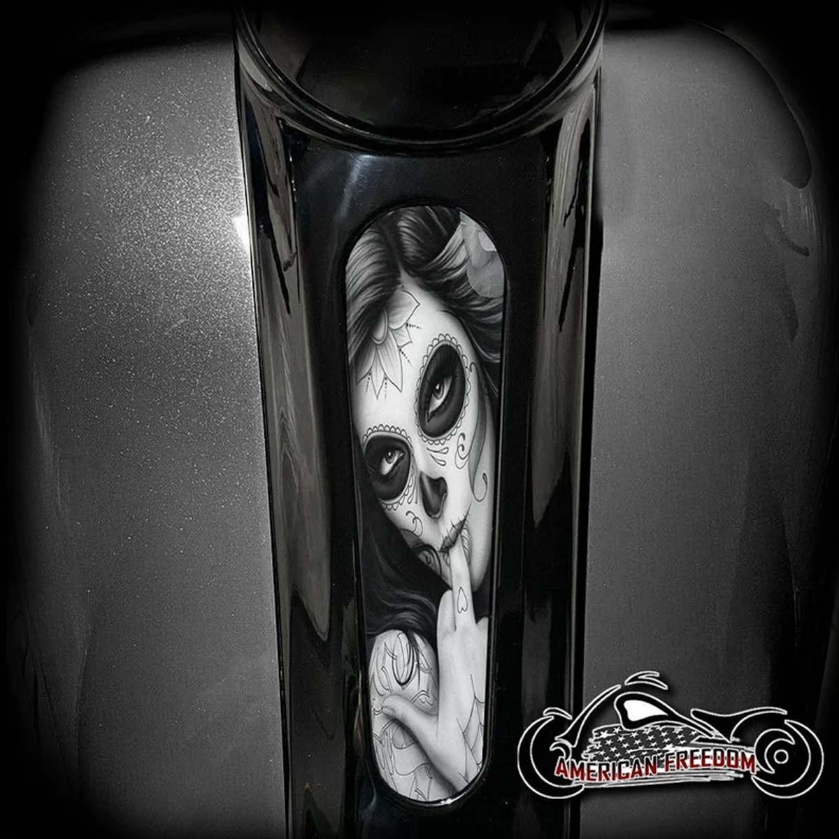 Harley 8 Inch Dash Insert - FU Sugar Skull DOD [Harley Davidson Dash ...